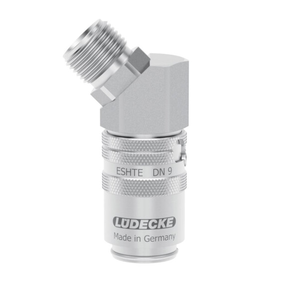 Serie ESHTE DN 9 - Raccordo con filettatura lunga esterna a 45° (coni