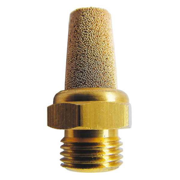 Silencer sintered bronze with hexagon (brass)