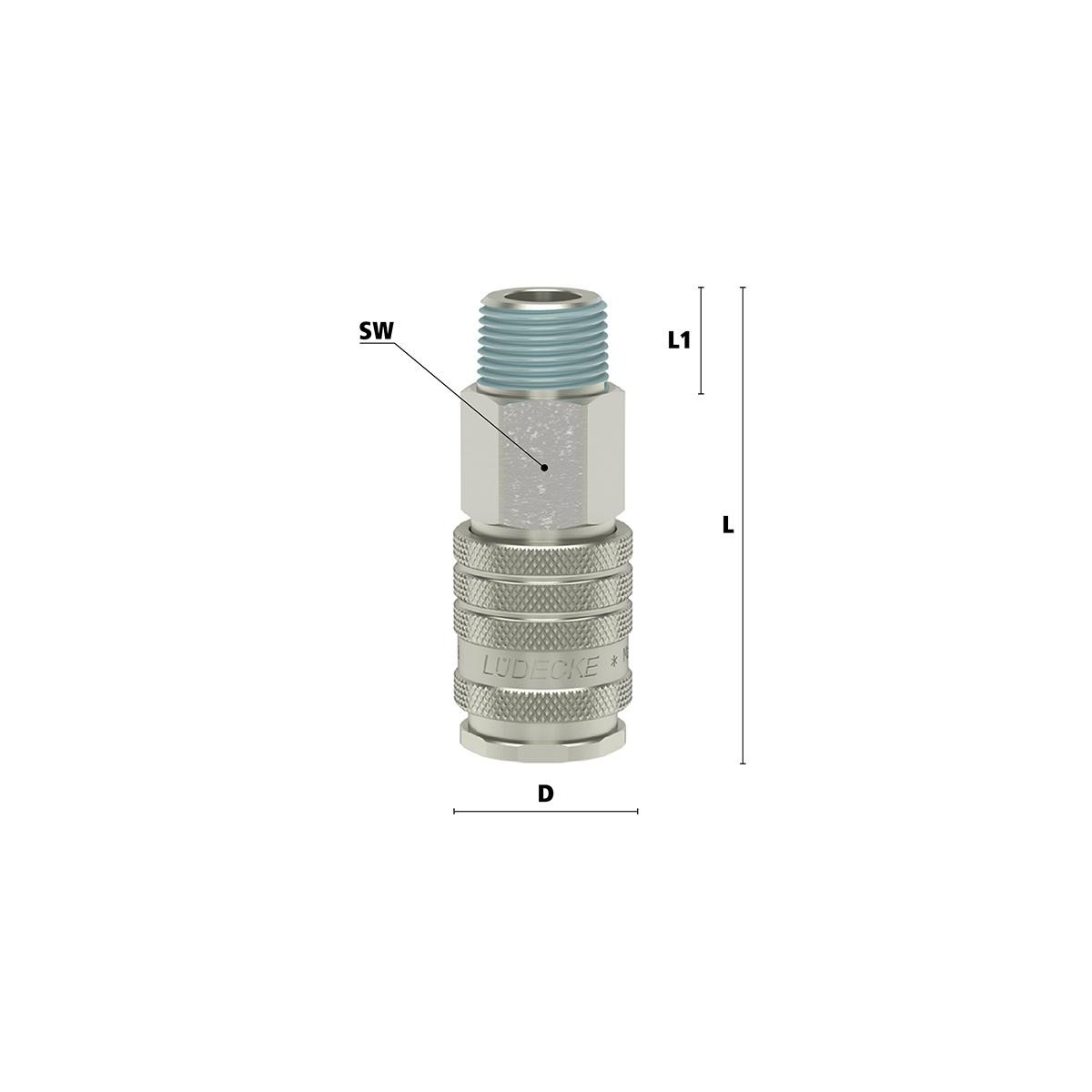 Lüdecke ESI 12 AAB - Serie ESI DN 7.8 - Racores con rosca exterior có