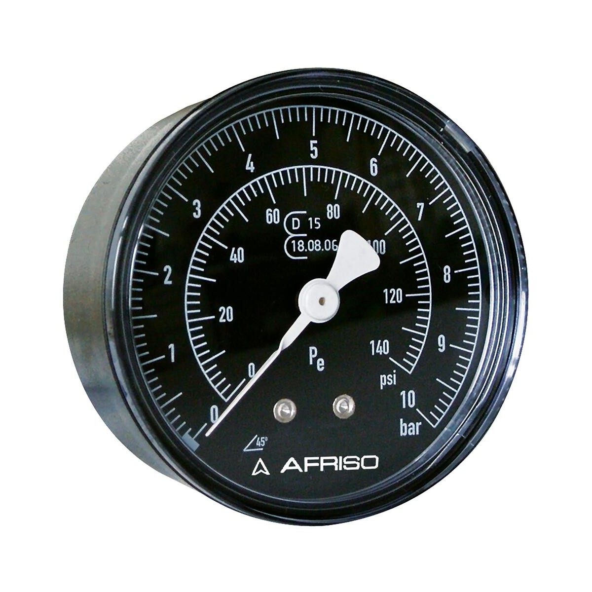 Pressure gauge Ø 63, calibratable, Connection horizontal