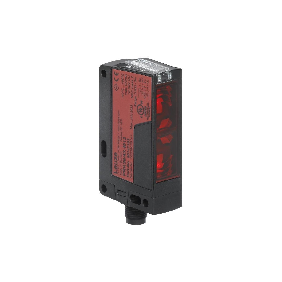 Leuze PRK36/PX-M12 - Fotocellula a riflessione polarizzata